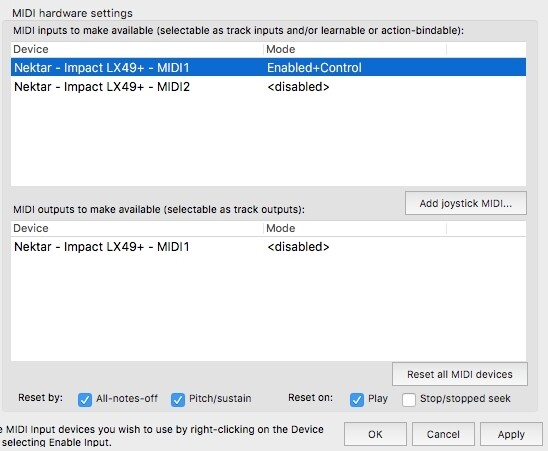 Reaper Setup and Troubleshooting: Impact | Nektar Technology, Inc